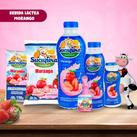 Bebida Láctea de Morango - Laticínios Sucupira